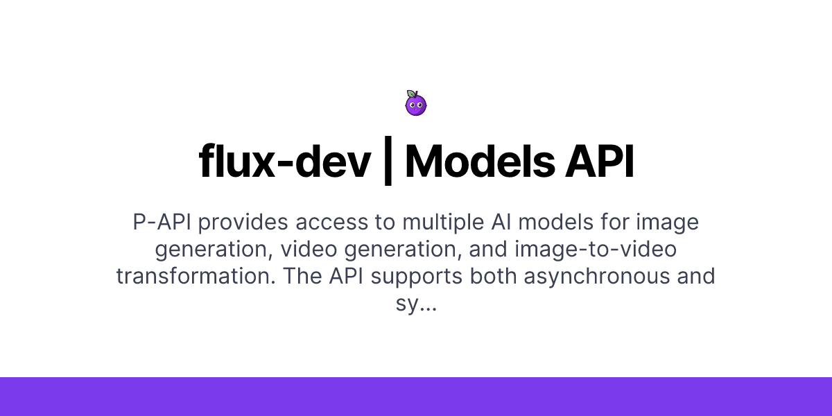 flux-dev | Models API | Developer Portal